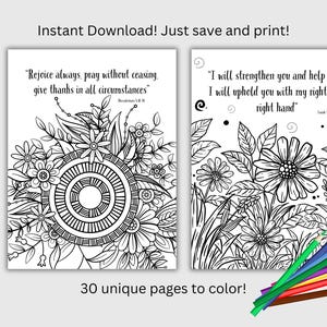 Bible Verse Coloring | 30 Printable Floral Nature Designs | Comfort ...