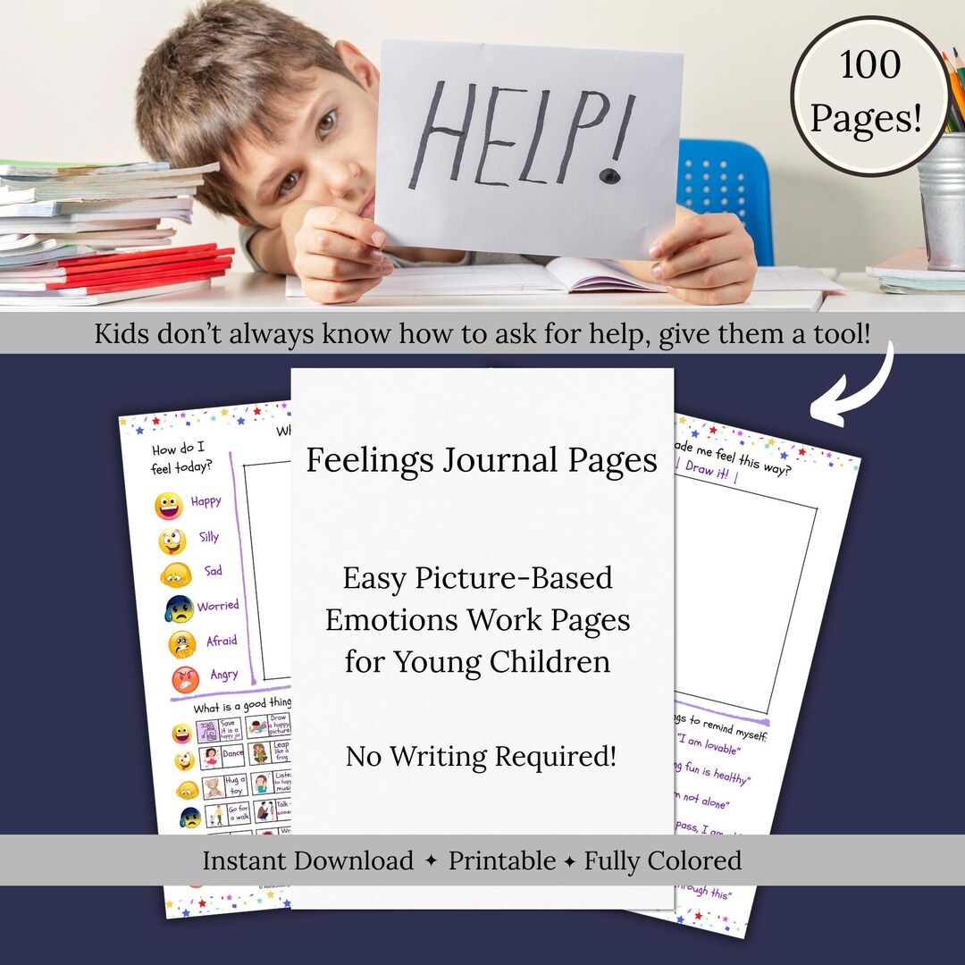 Kids Feelings Journal | Kids Emotional Growth Activities | Big Feelings ...