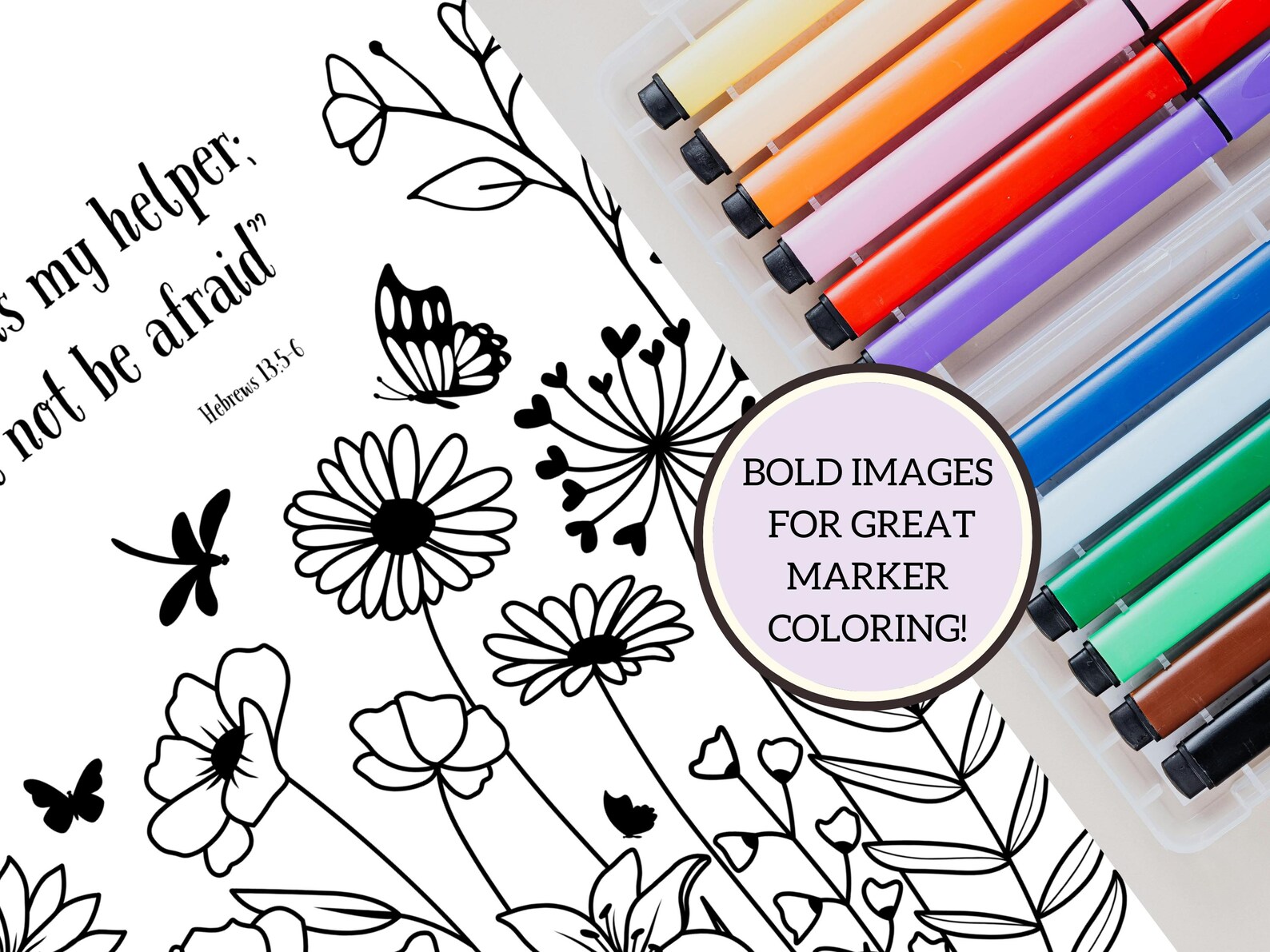 Bible Verse Coloring | 30 Printable Floral Nature Designs | Comfort ...