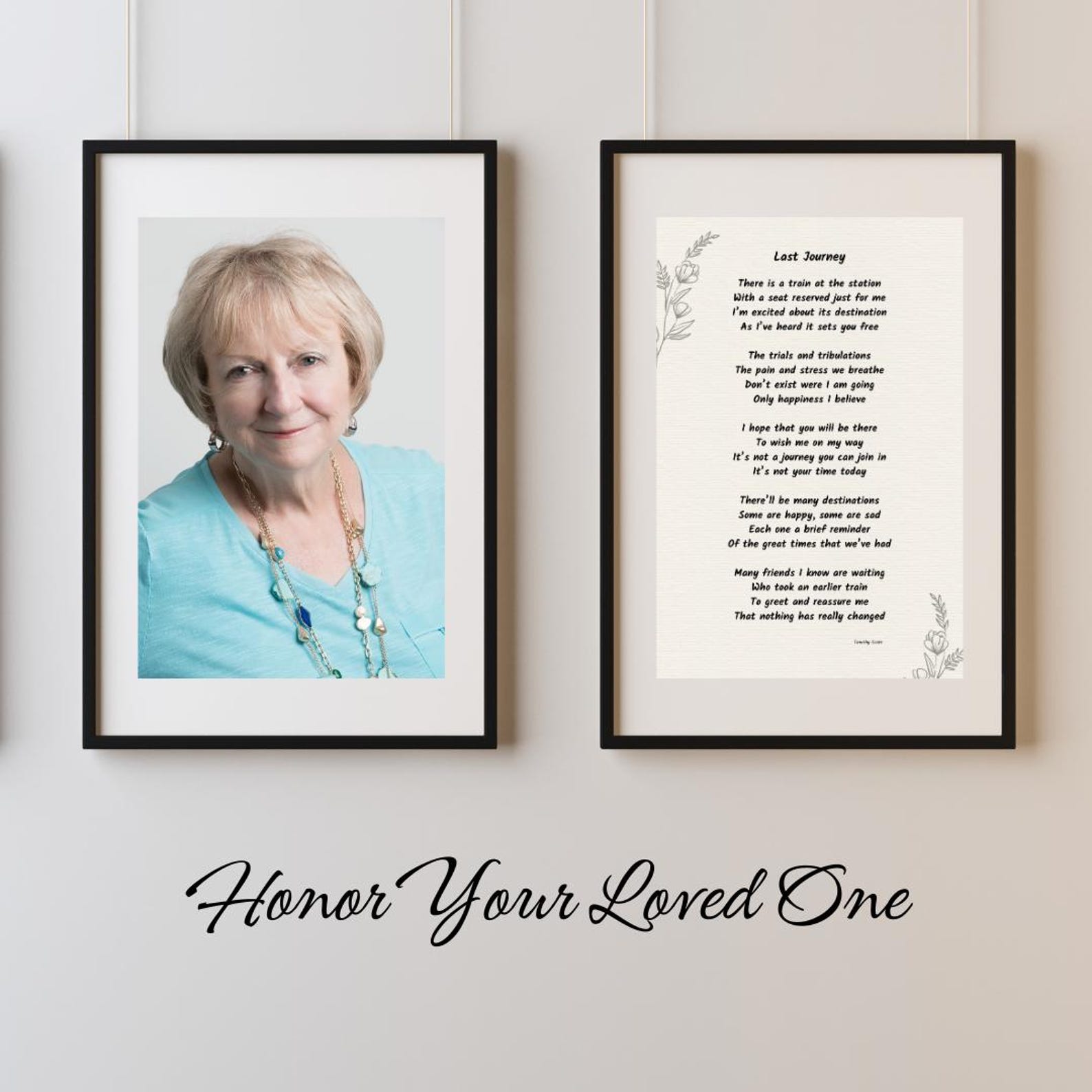 Funeral Poem Printable • Last Journey • Memorial Poem Digital Download ...