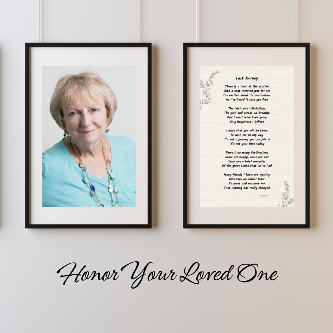 Funeral Poem Printable • Last Journey • Memorial Poem Digital Download ...
