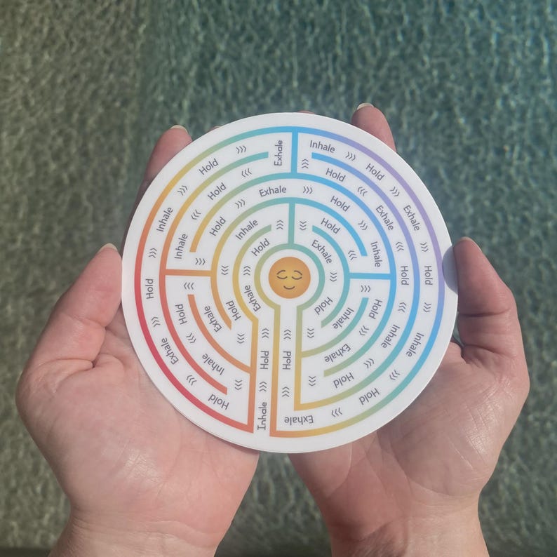 Labyrinth Breathing Sticker – Jumbo 5″ Peel & Stick Mindfulness ...
