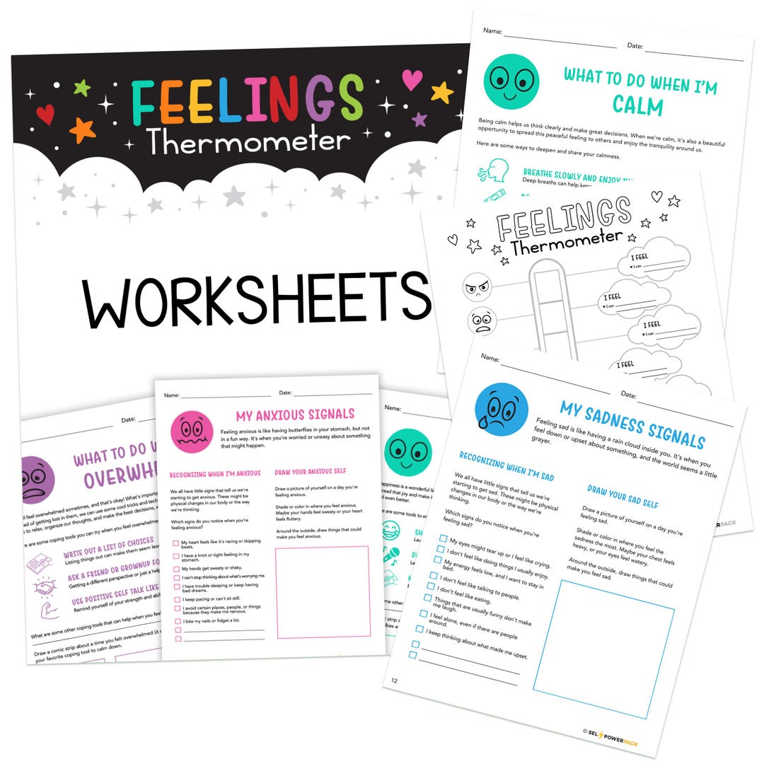 Feelings Thermometer Worksheets – SEL Tool for Kids (printable) - Etsy