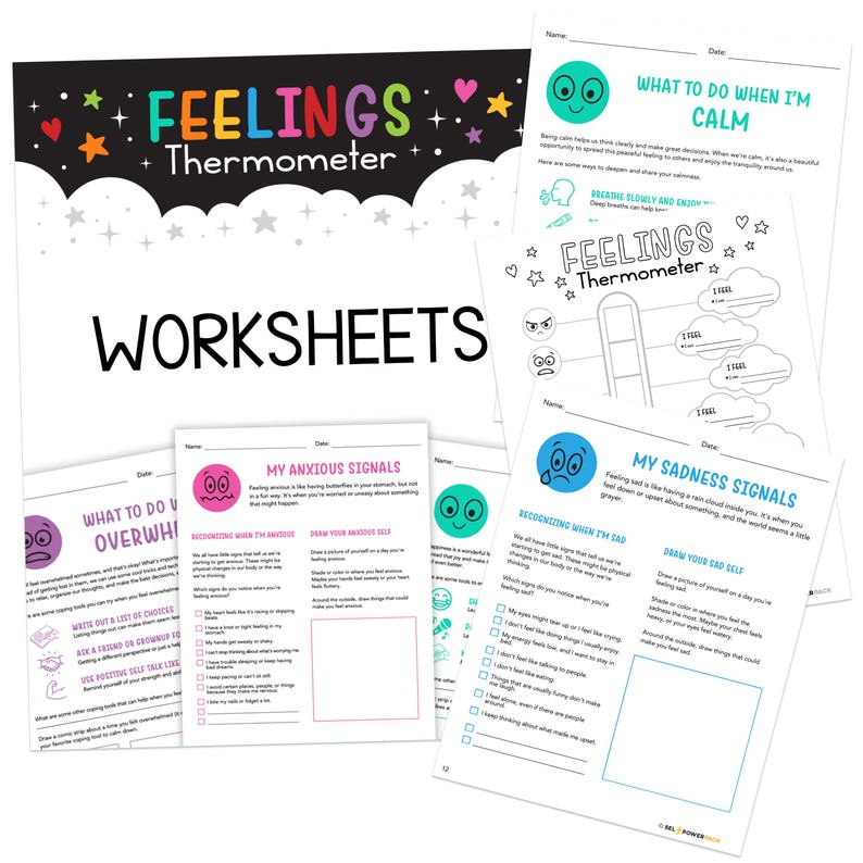 Feelings Thermometer Worksheets – SEL Tool for Kids (printable) - Etsy