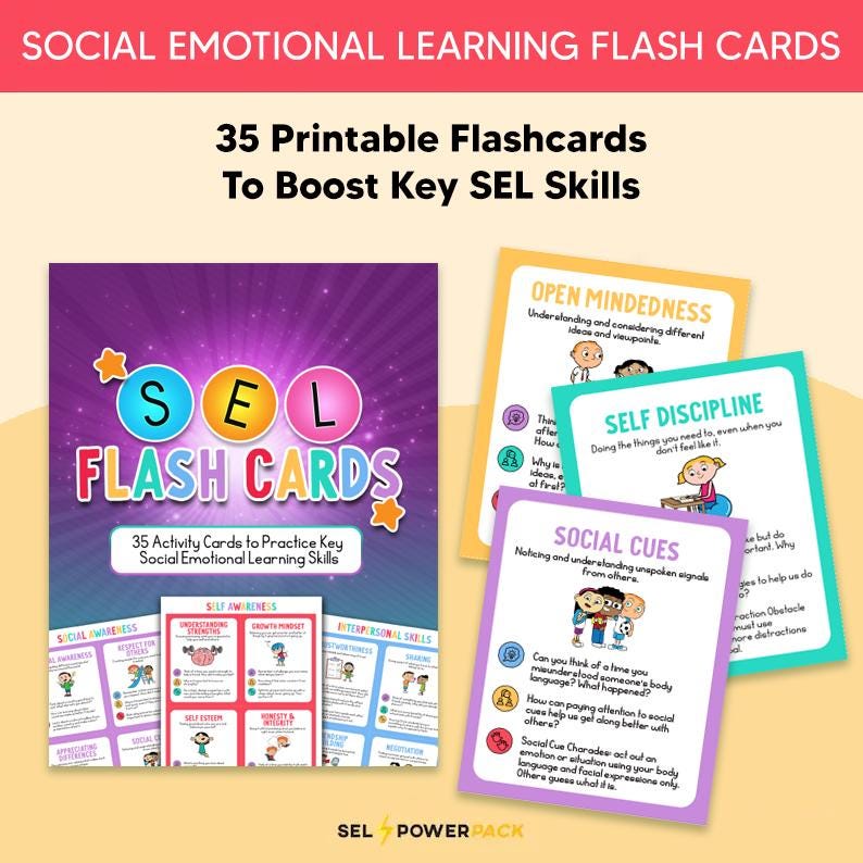 SEL Flash Cards - Mindfulness Activities, Emotional Awareness ...