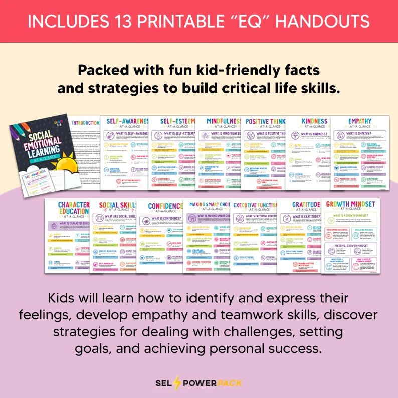 Social Emotional Learning at a Glance – SEL Worksheets & Guides for ...