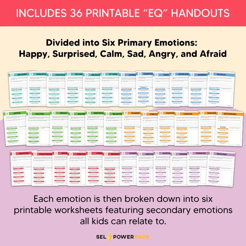 Managing My Emotions Worksheets – SEL for Kids, Emotional Awareness ...