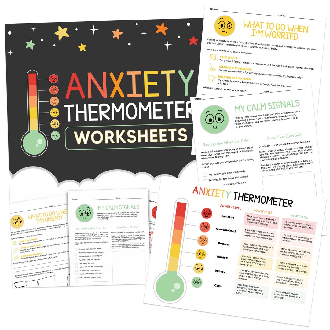 Emotions Thermometer Worksheets – SEL Printable for Kids, Daily Mood ...