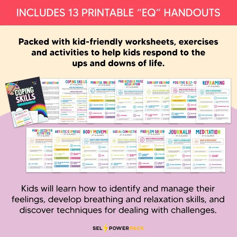 Coping Skills at a Glance – 13 Printable Cheat Sheets for Kids ...