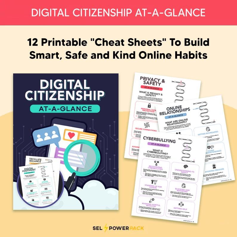 Digital Citizenship Cheat Sheets – Cyber Safety, Online Habits ...