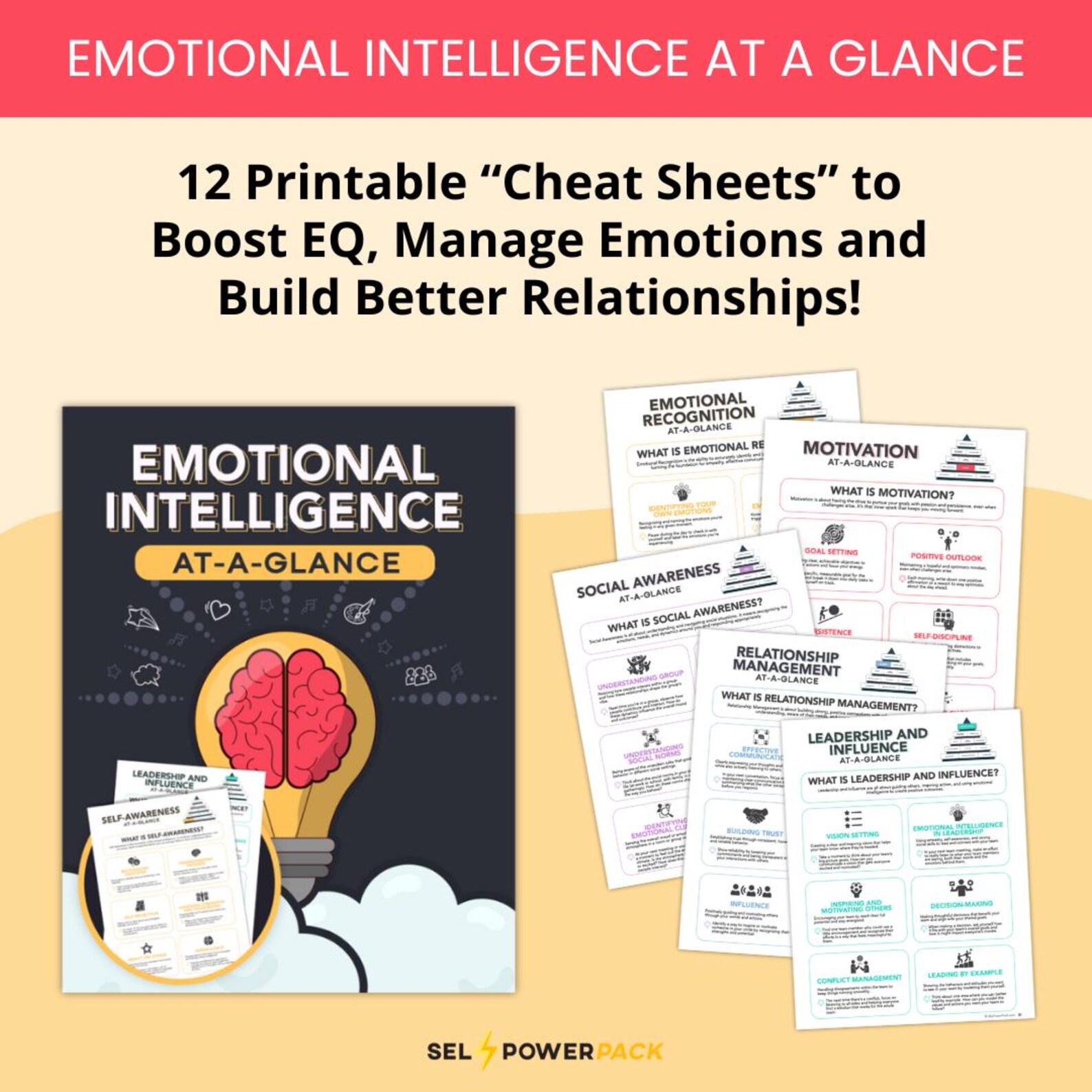 Emotional Intelligence Cheat Sheets – 12 Printable EQ Guides for Kids ...