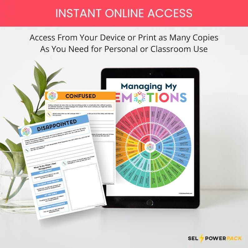 Managing My Emotions Worksheets – SEL for Kids, Emotional Awareness ...