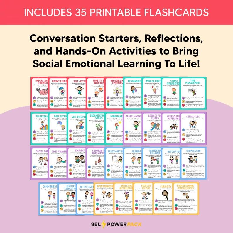 SEL Flash Cards - Mindfulness Activities, Emotional Awareness ...