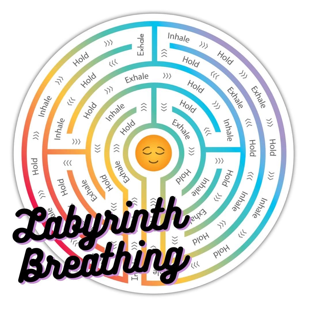 Labyrinth Breathing Sticker – Jumbo 5″ Peel & Stick Mindfulness ...