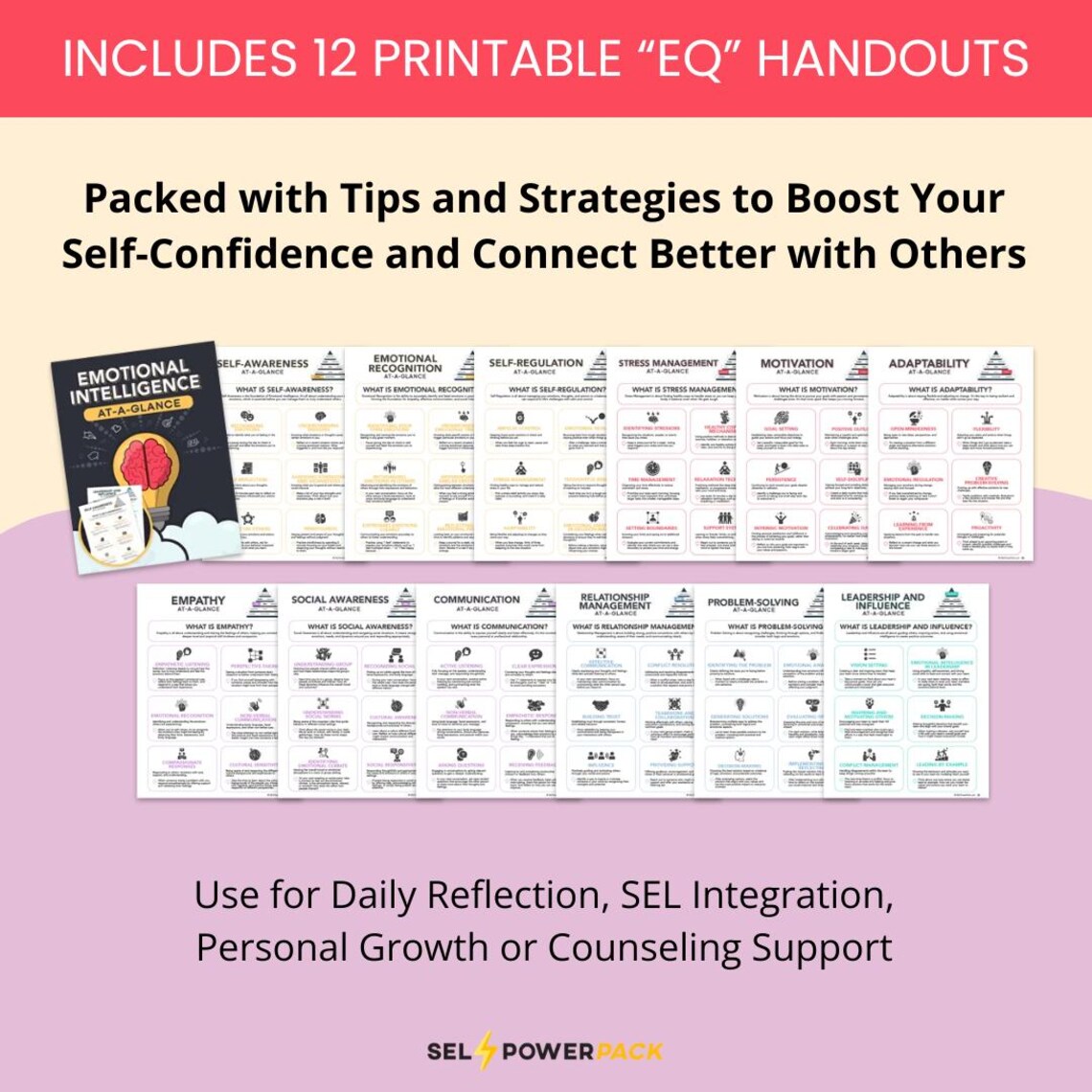 Emotional Intelligence Cheat Sheets – SEL Skills & Reflection ...