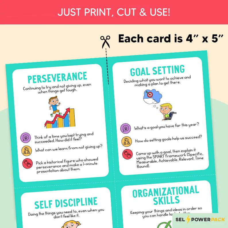 SEL Flash Cards - Mindfulness Activities, Emotional Awareness ...