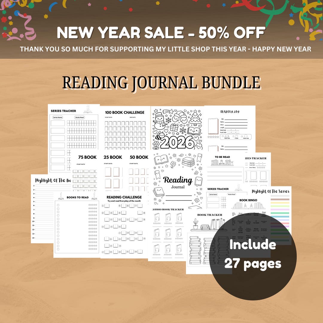 Printable Reading Journal Bundle, Book Tracker, Reading Challenges 27 ...