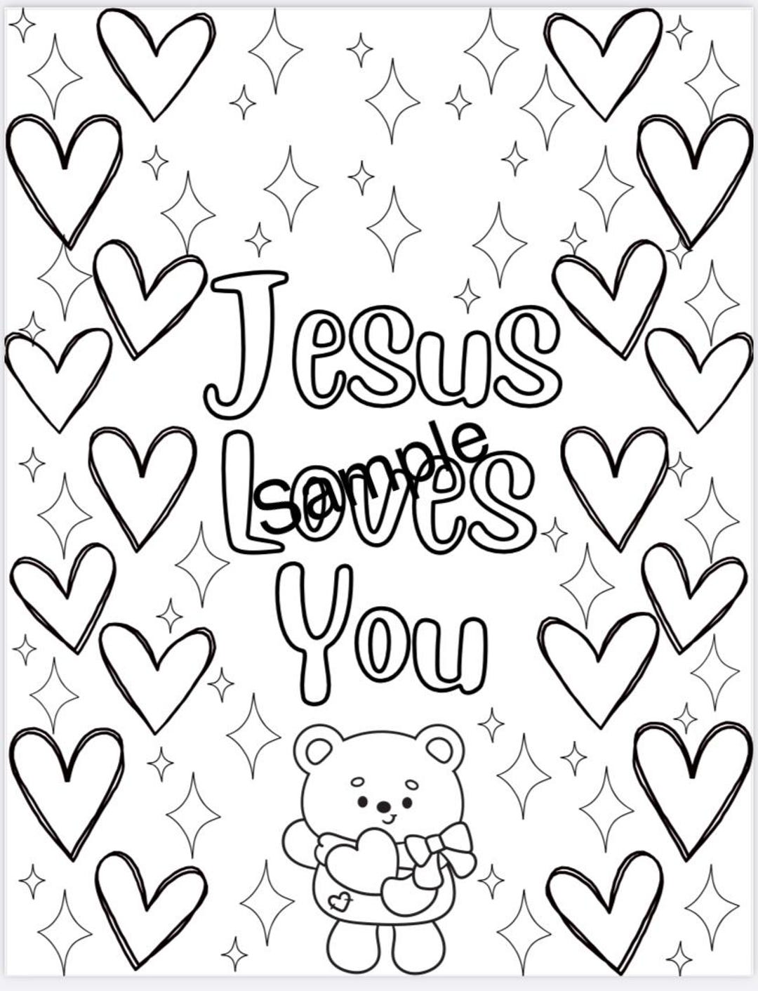 Jesus Loves You Coloring Page - Etsy