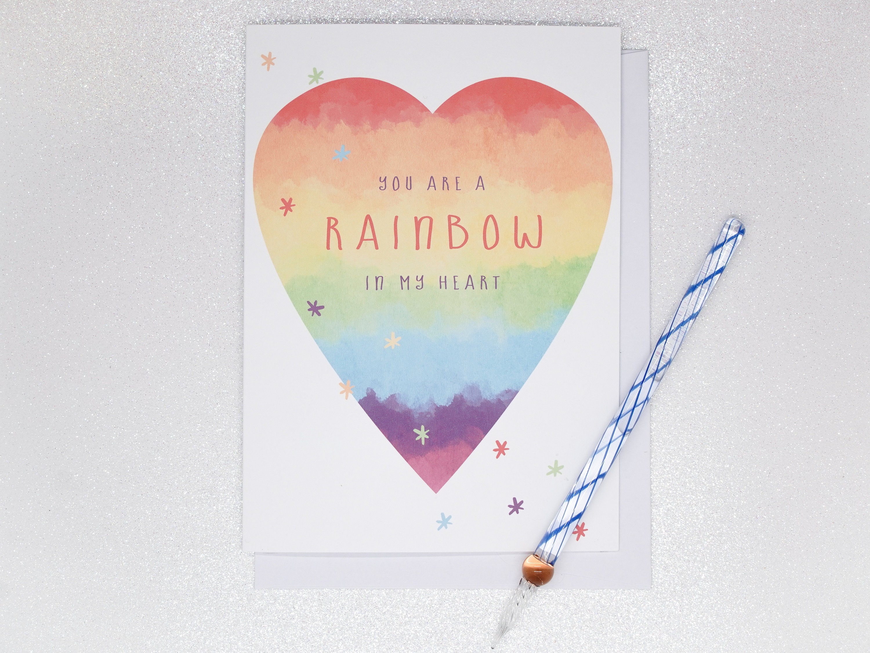 Rainbow Valentine, Heart Valentine Card, Valentine Card, Heart Card ...