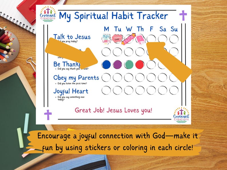 Kids Habit Tracker Printable | Bible Habit Tracker for Kids | Christian ...