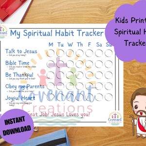 Kids Habit Tracker Printable | Bible Habit Tracker for Kids | Christian ...