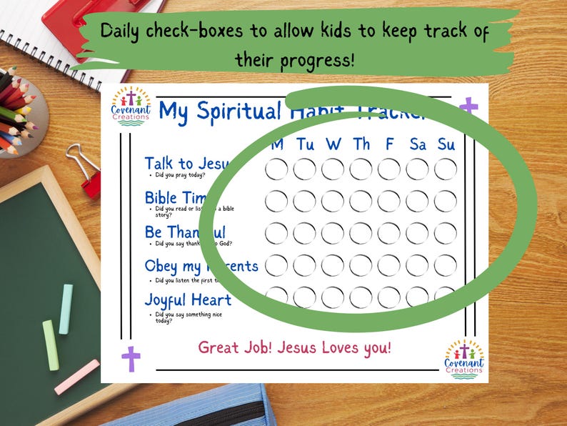 Kids Habit Tracker Printable | Bible Habit Tracker for Kids | Christian ...