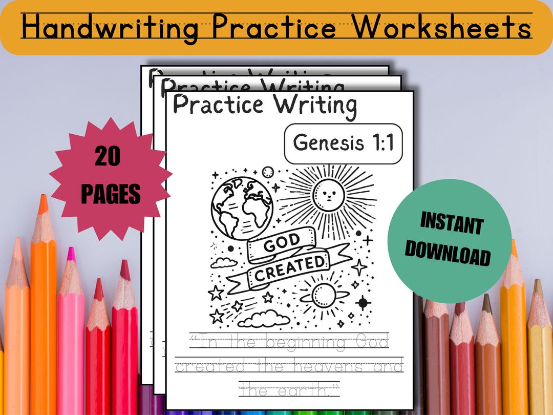 Bible Verse Handwriting Practice Worksheets & Coloring Pages ...