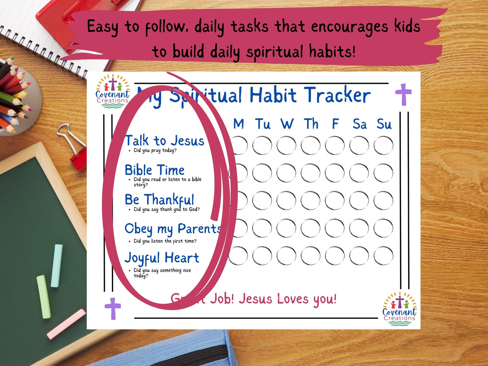 Kids Habit Tracker Printable | Bible Habit Tracker for Kids | Christian ...