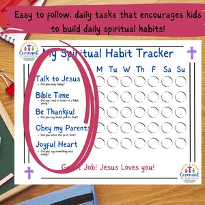 Kids Habit Tracker Printable | Bible Habit Tracker for Kids | Christian ...