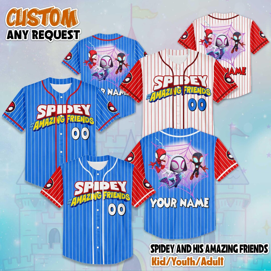 Personalized Spidey and His Amazing Friends Baseball Jersey, Custom ...