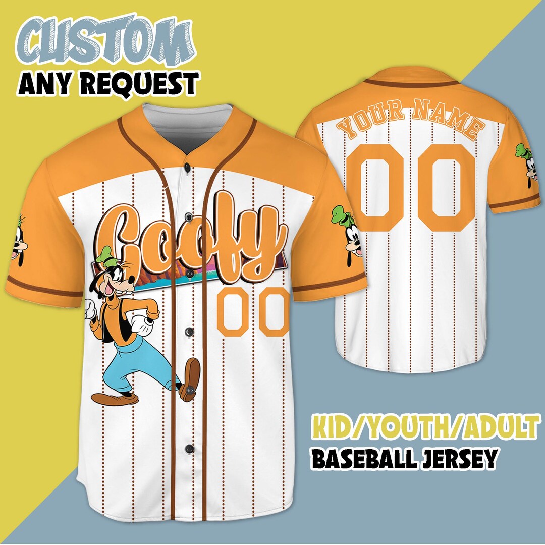 Personalized Disney Goofy Baseball Jersey, Custom Goofy Baseball Jersey ...