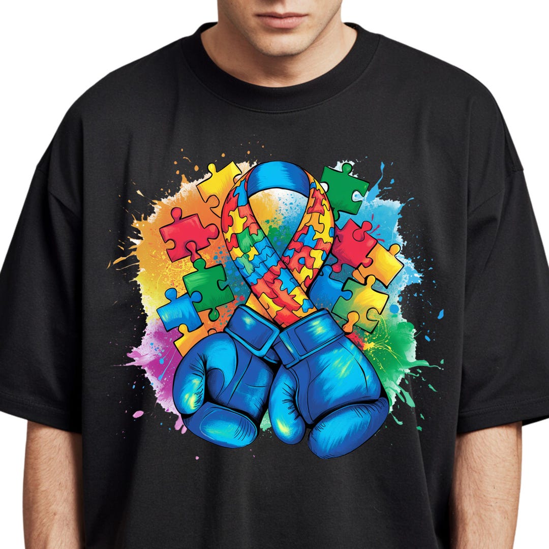 Autism Awareness With Boxing Gloves Png Design Download, Autism ...