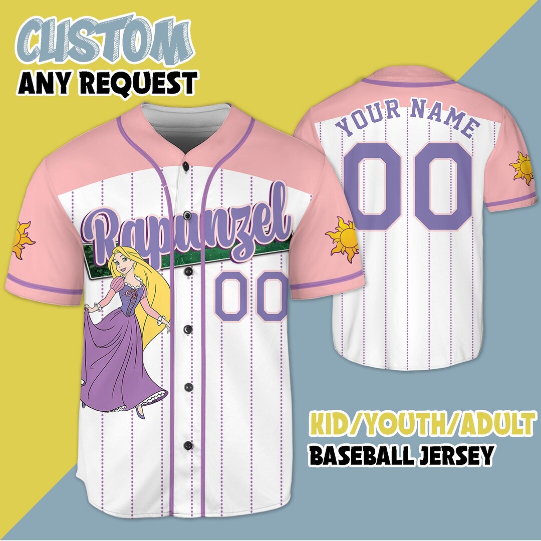 Personalized Disney Princess Rapunzel Baseball Jersey, Disney Rapunzel ...