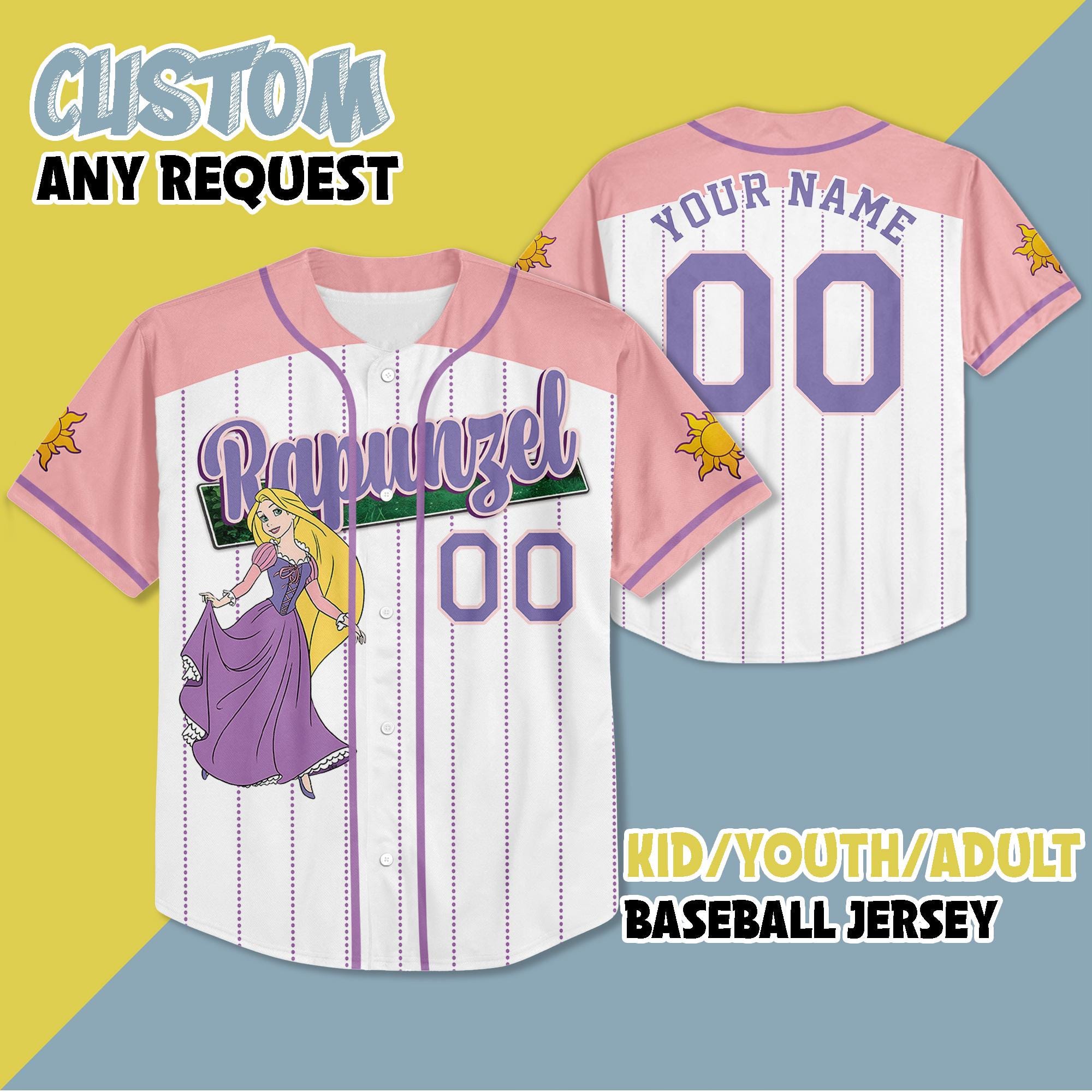 Personalized Disney Princess Rapunzel Baseball Jersey, Disney Rapunzel ...