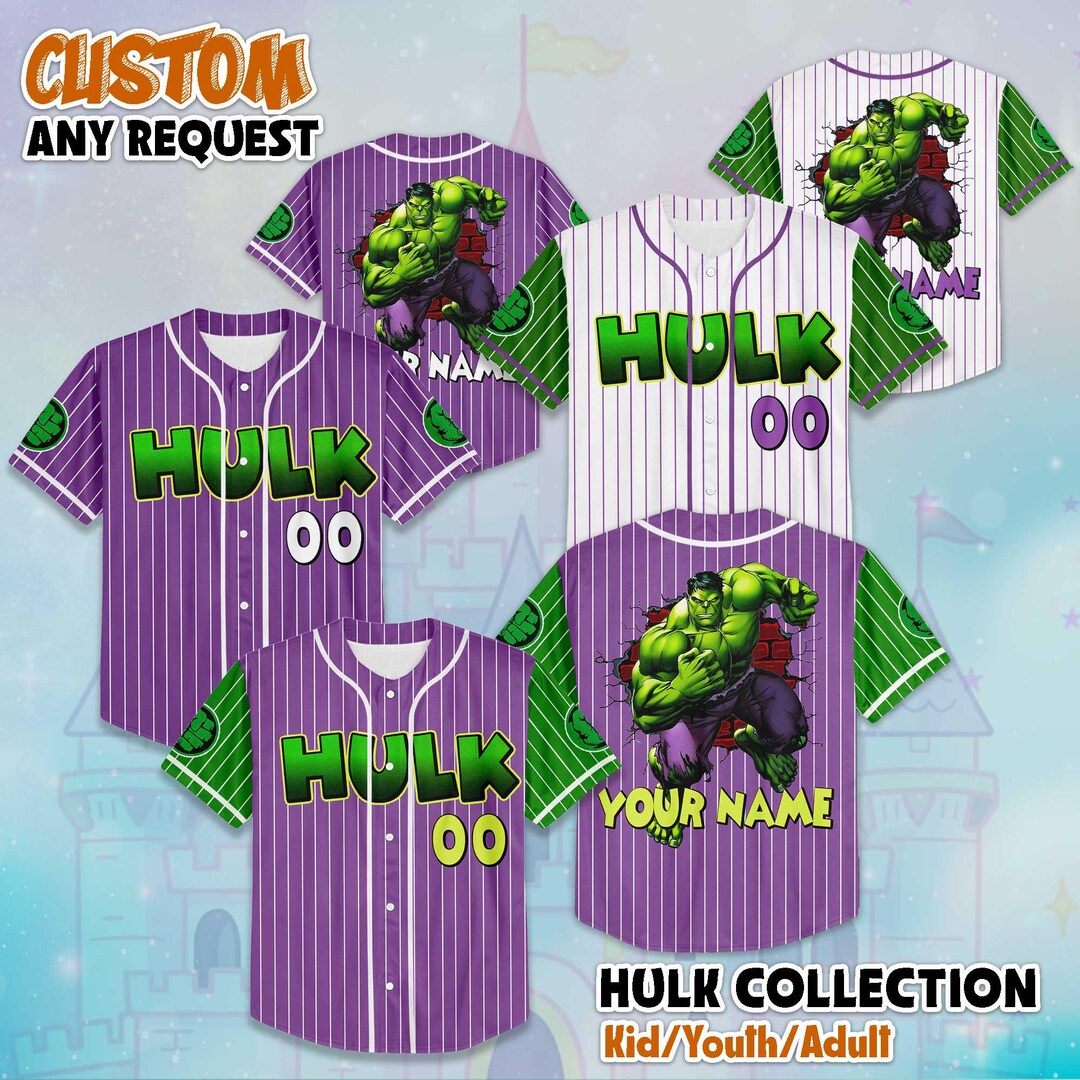 Personalized Marvel Hulk Collection Baseball Jersey, Custom Hulk ...