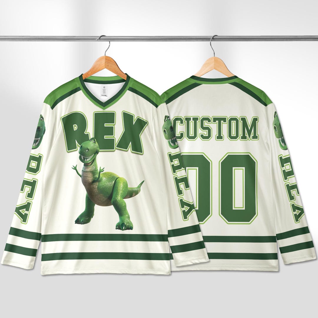 Personalized Rex Hockey Jersey, Custom Toy Story Shirt, Rex Disney ...