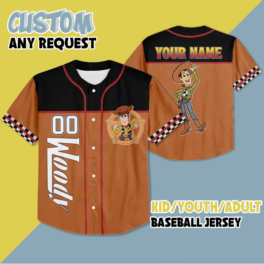 Personalized Woody Toy Story Baseball Baseball Jersey, Custom Disney ...
