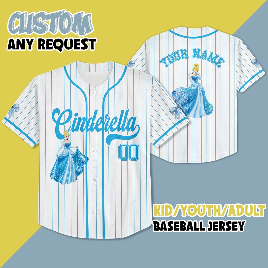 Disney Princess Cinderella Baseball Jersey, Personalized Disney ...