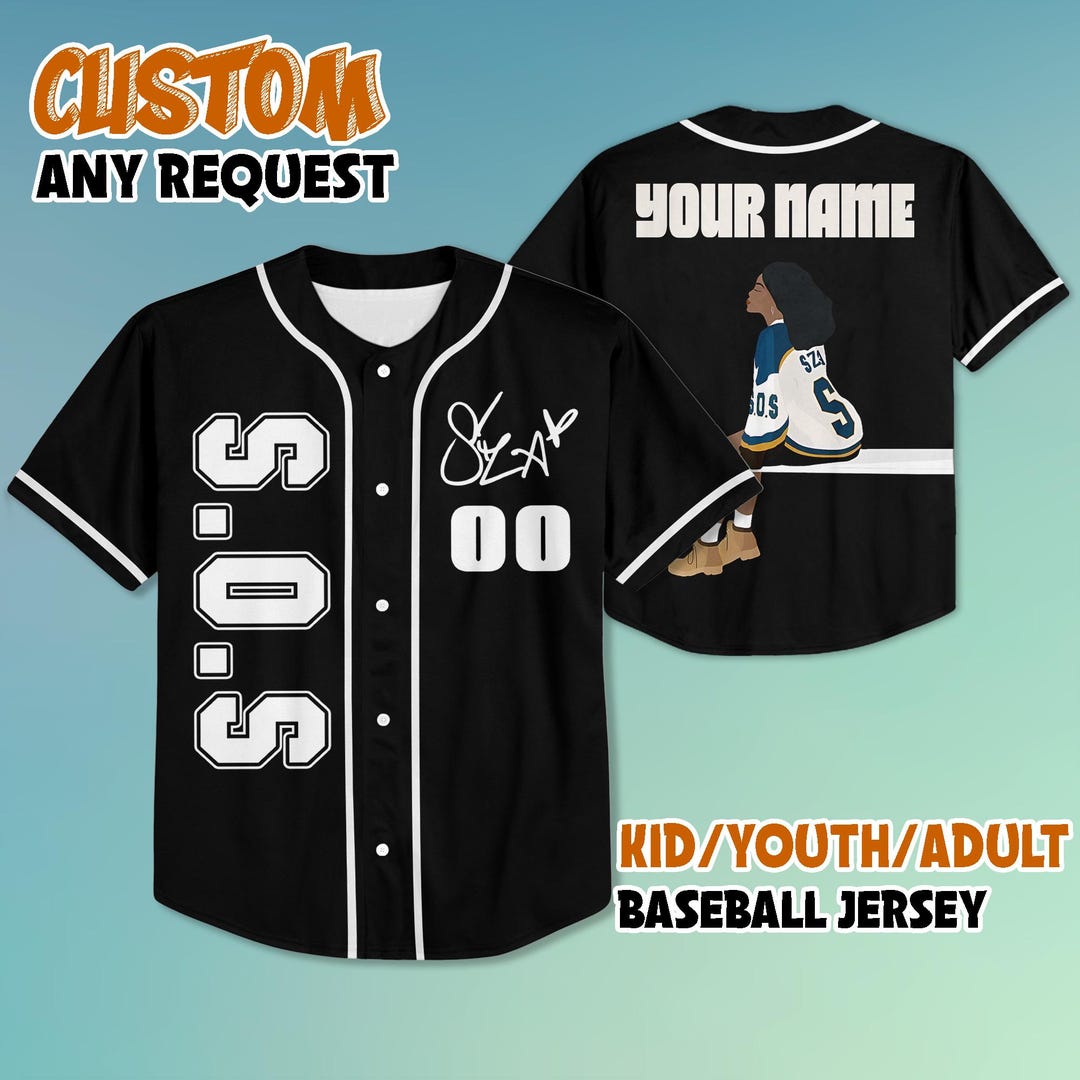 Personalized SZA SOS Album Baseball Jersey, Custom Sza Jersey Shirt ...