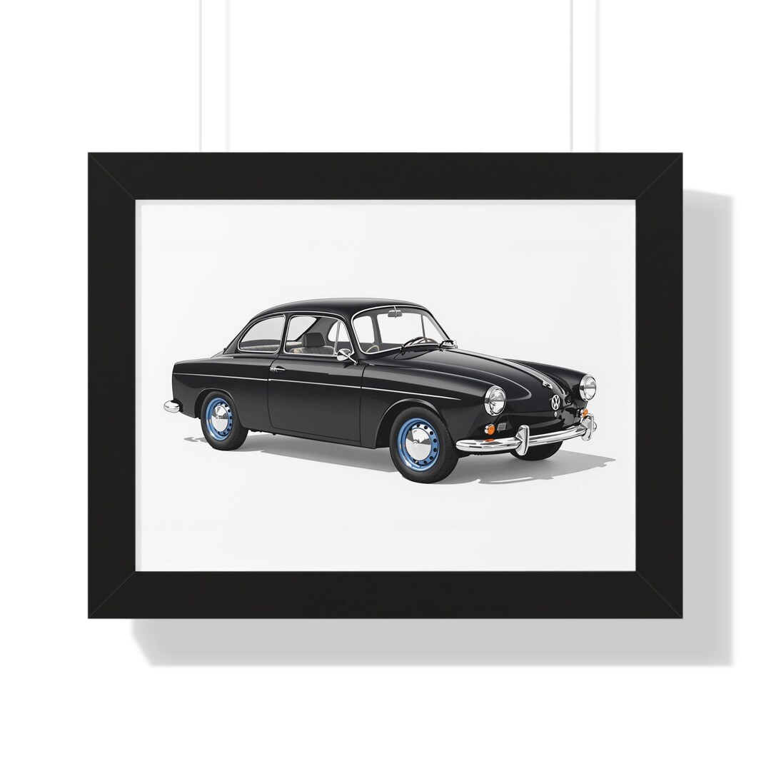 1966 Volkswagen Fastback Classic Car Poster, Framed Print Wall Art, Man ...