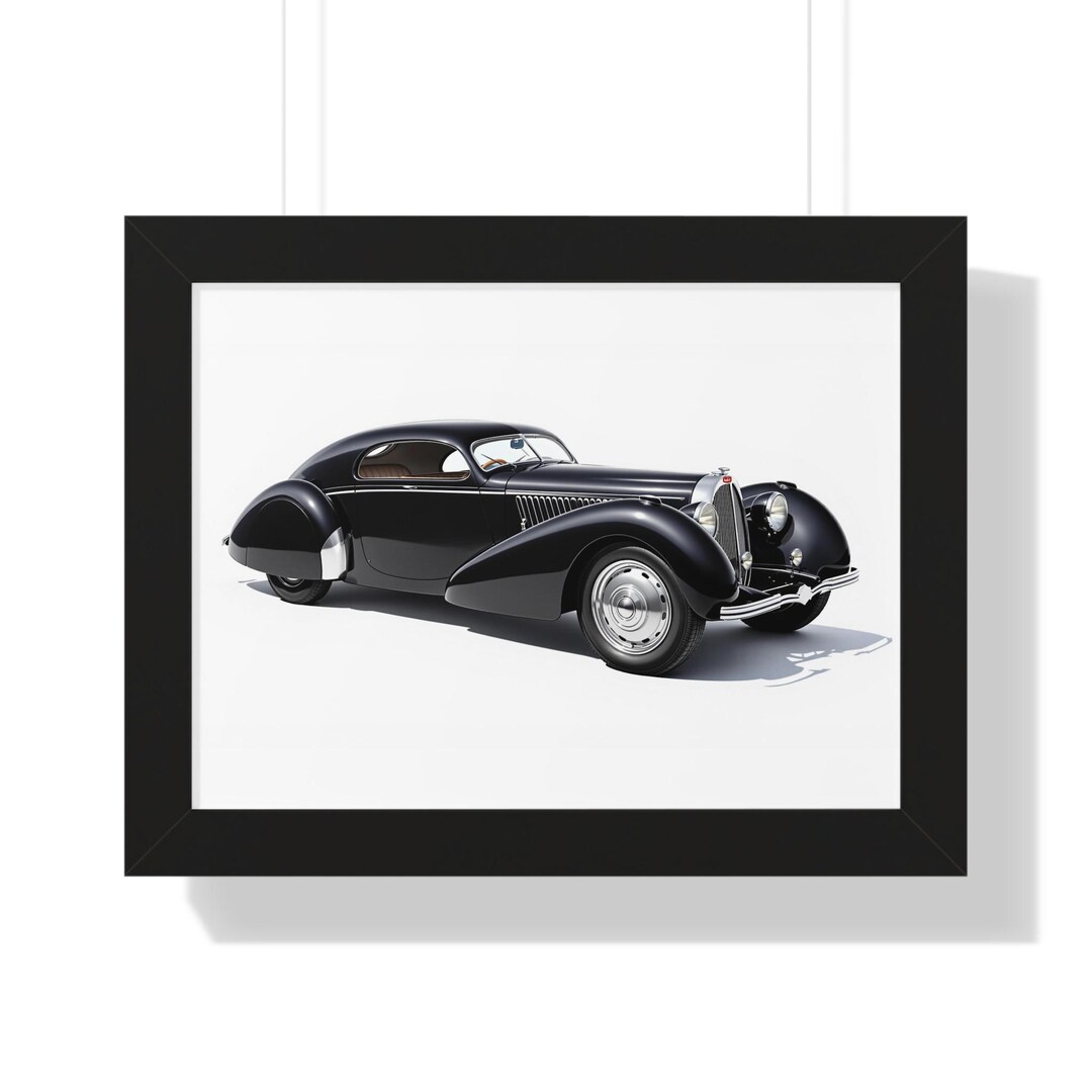 1939 Bugatti Type 57 Classic Car Poster, Framed Print Wall Art, Man ...