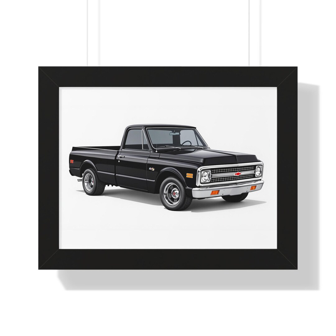 1970 Chevrolet C10 Pickup Classic Car Poster, Framed Print Wall Art ...