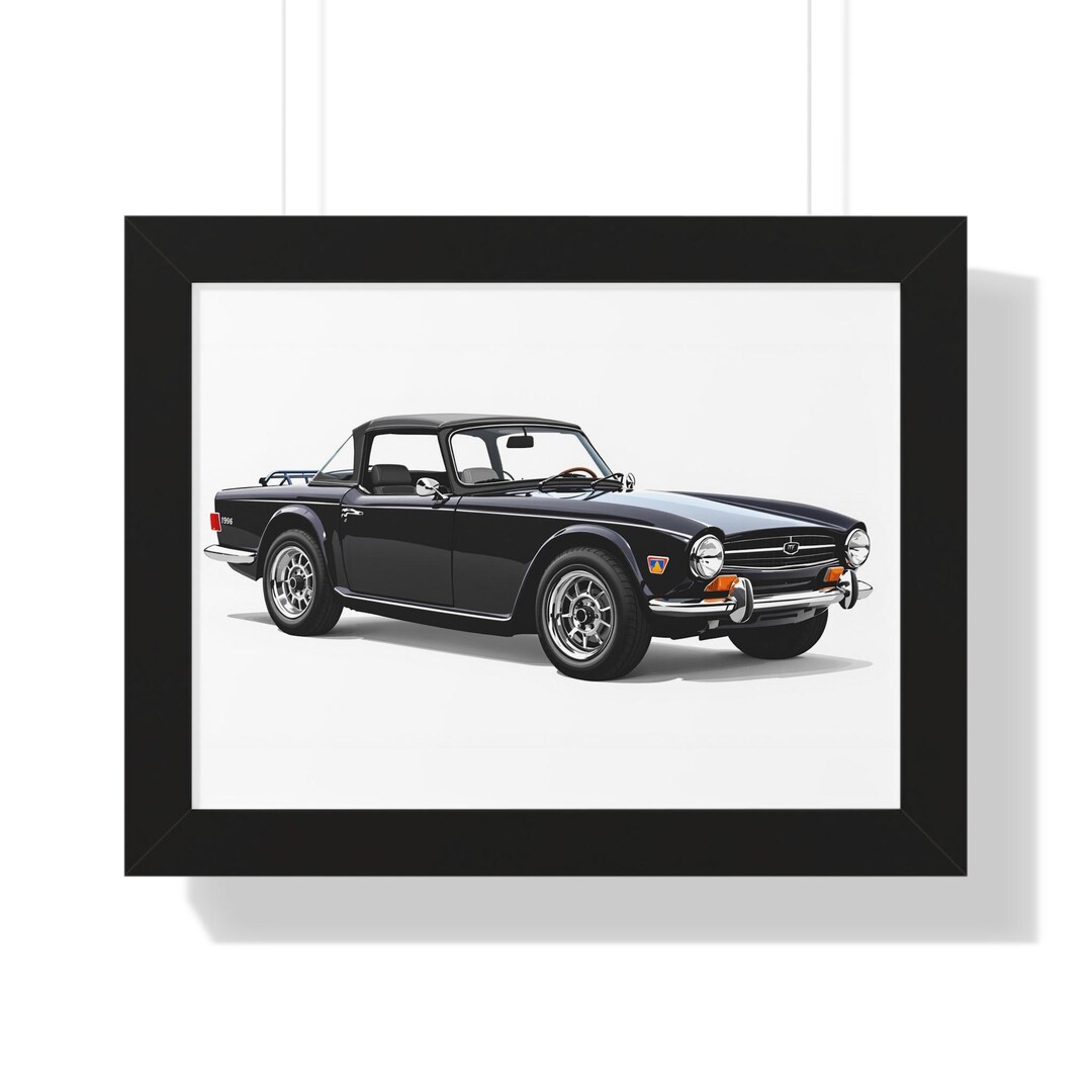 1969 Triumph TR6 Classic Car Poster, Framed Print Wall Art, Man Cave ...