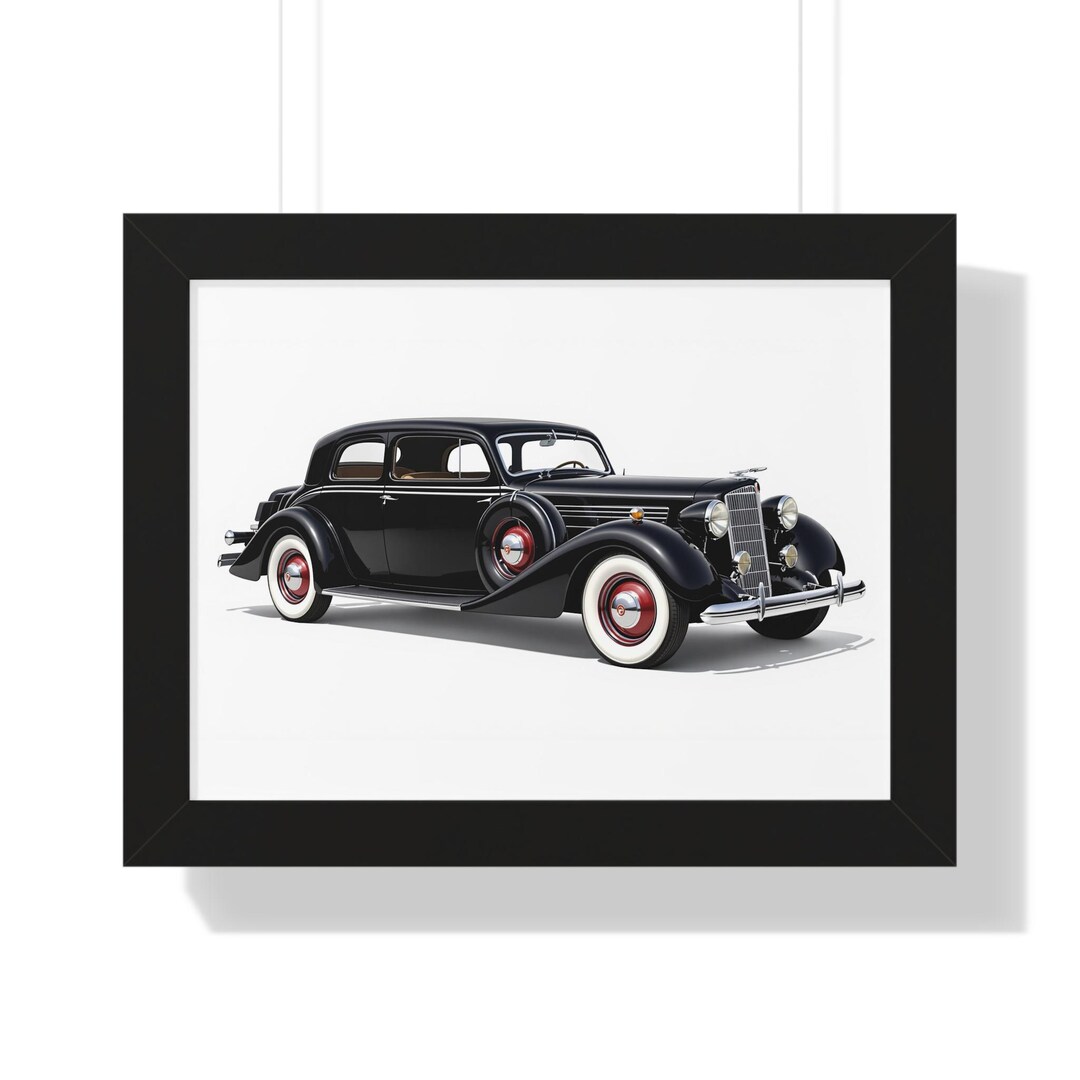 1935 Cadillac 370 D Classic Car Poster, Framed Print Wall Art, Man Cave ...