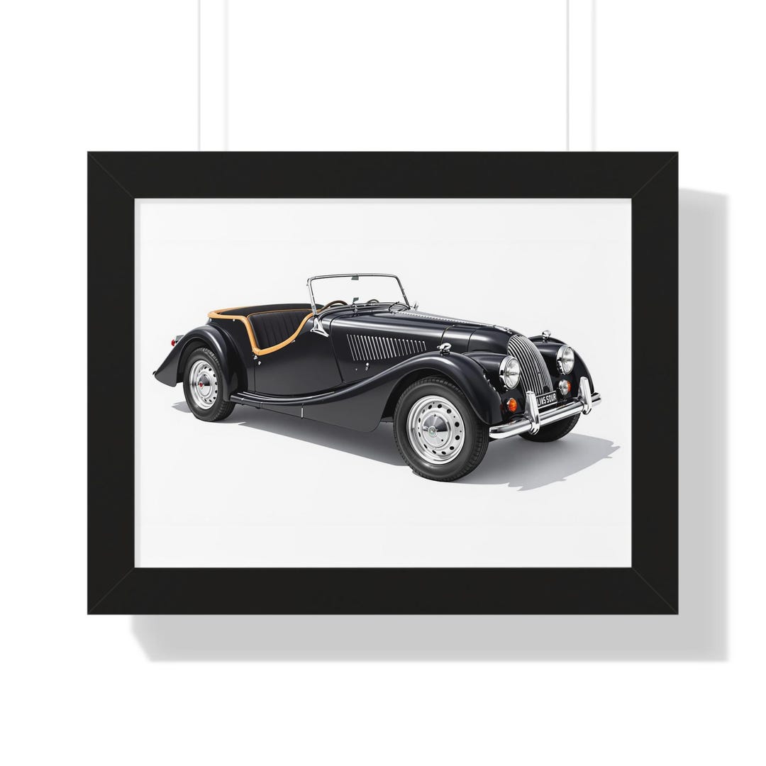 1963 Morgan Plus Four Classic Car Poster, Framed Print Wall Art, Man ...