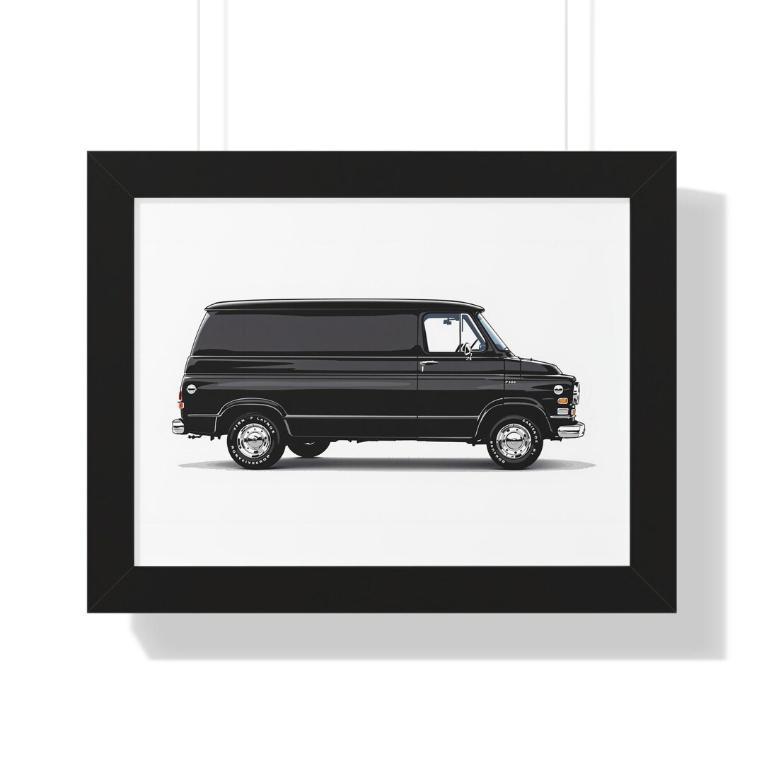 1963 Dodge P100 Van Classic Car Poster, Framed Print Wall Art, Man Cave ...