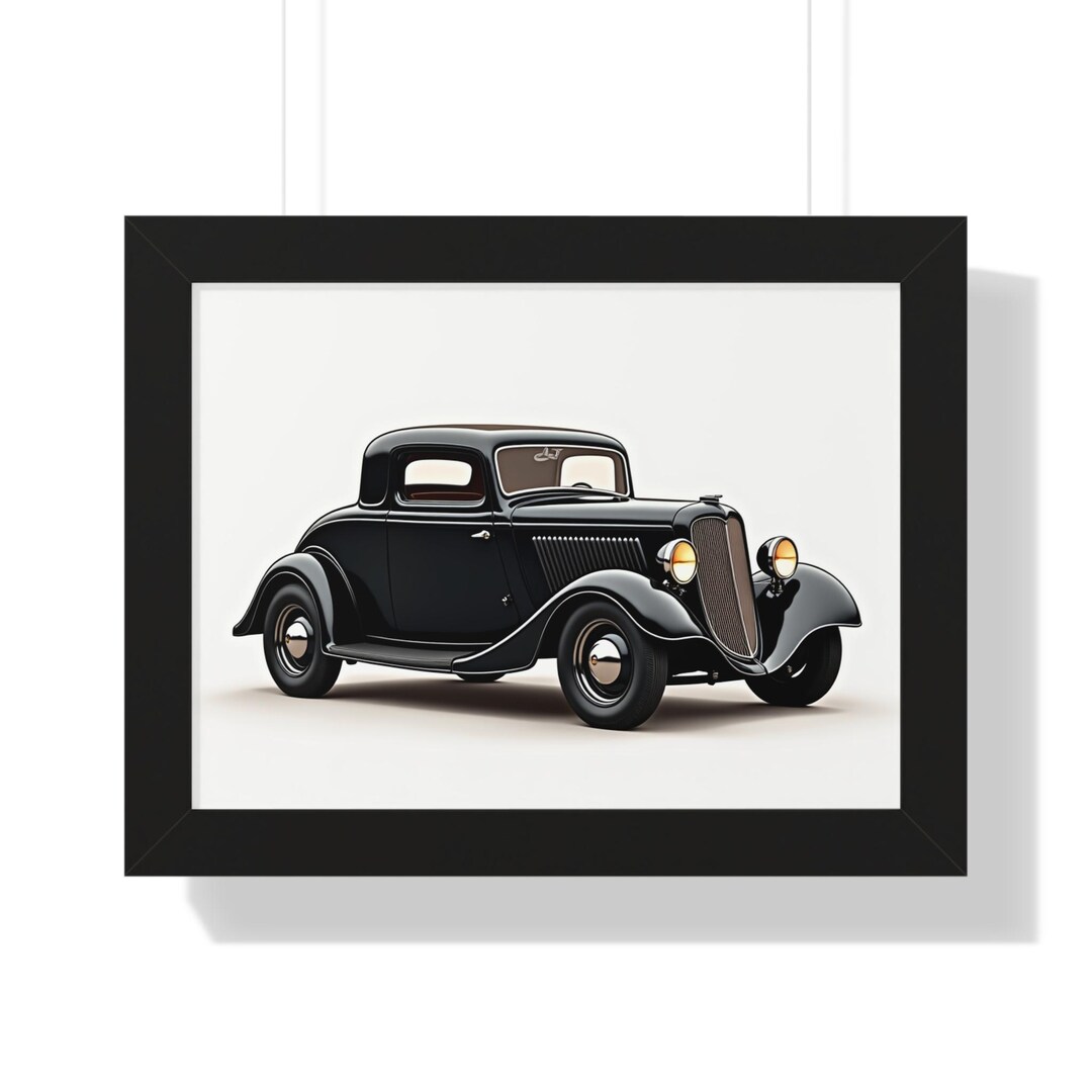 1933 Ford Model 46 Classic Car Poster, Framed Print Wall Art, Man Cave ...