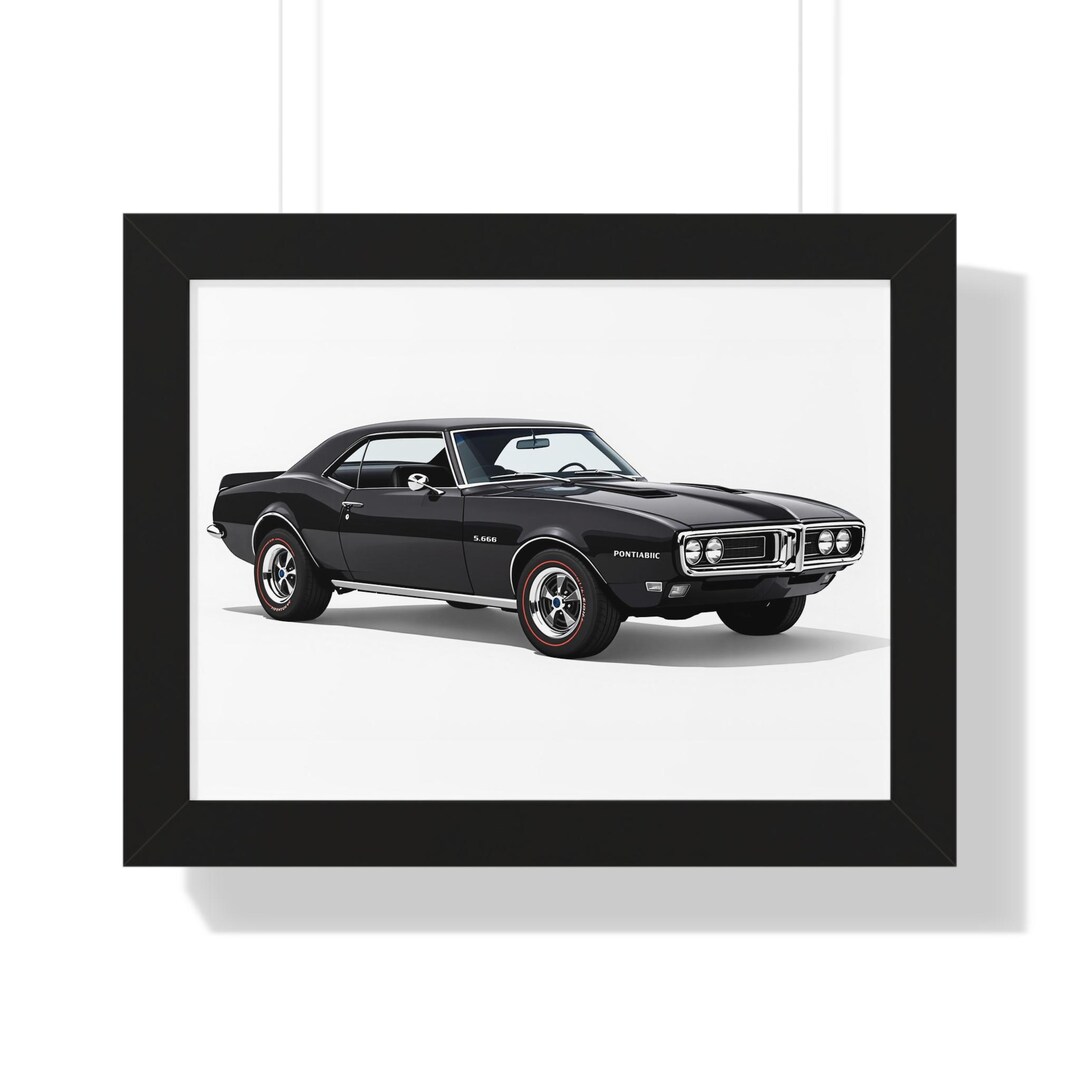 1968 Pontiac Firebird Classic Car Poster, Framed Print Wall Art, Man ...