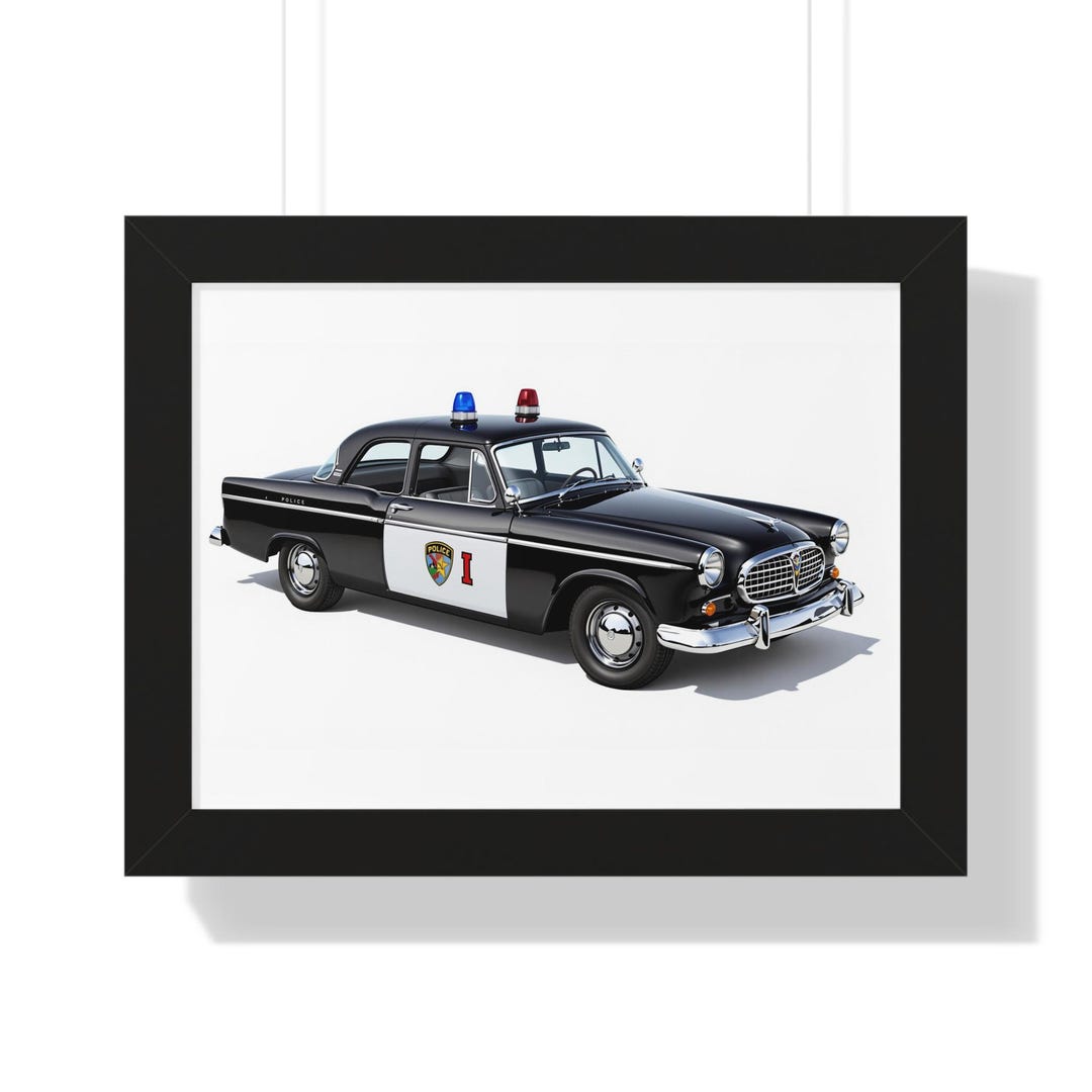 1956 Studebaker Police Car Classic Car Poster, Framed Print Wall Art ...