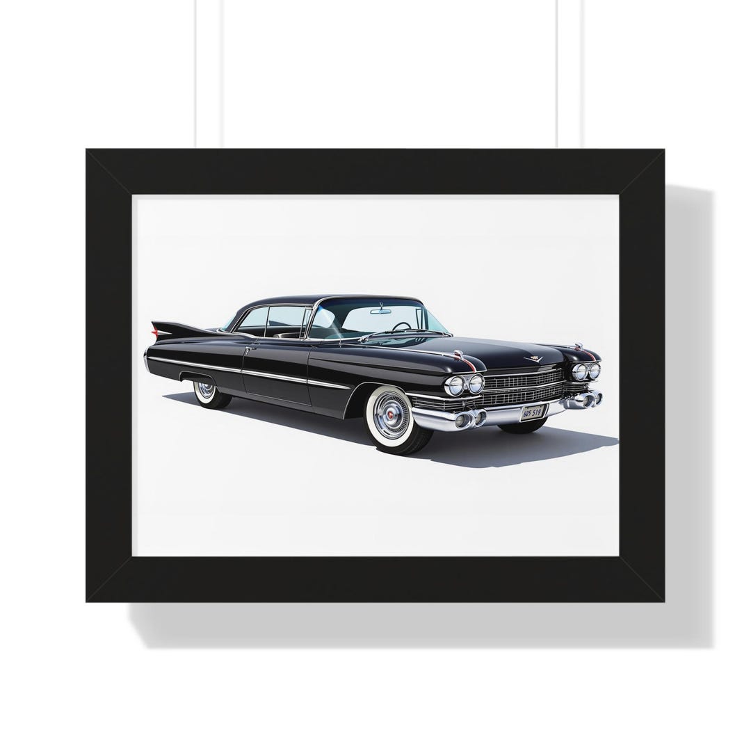 1960 Cadillac Deville Classic Car Poster, Framed Print Wall Art, Man ...
